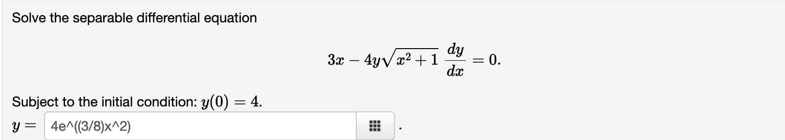 Solve the separable differential | Chegg.com