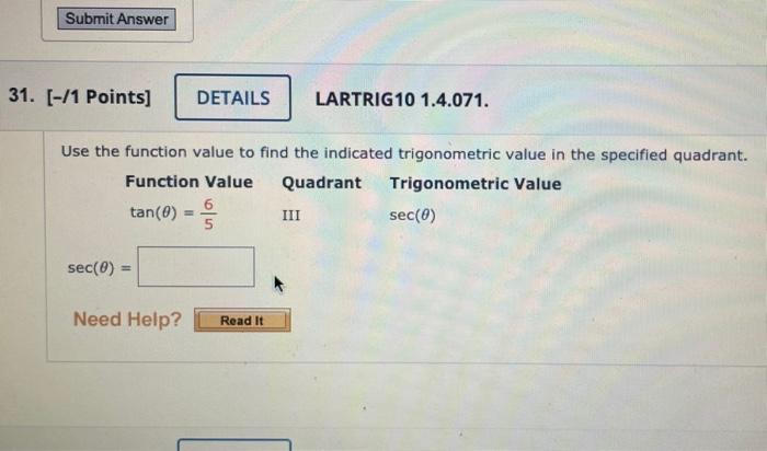 Solved use the function value to find the indicated | Chegg.com