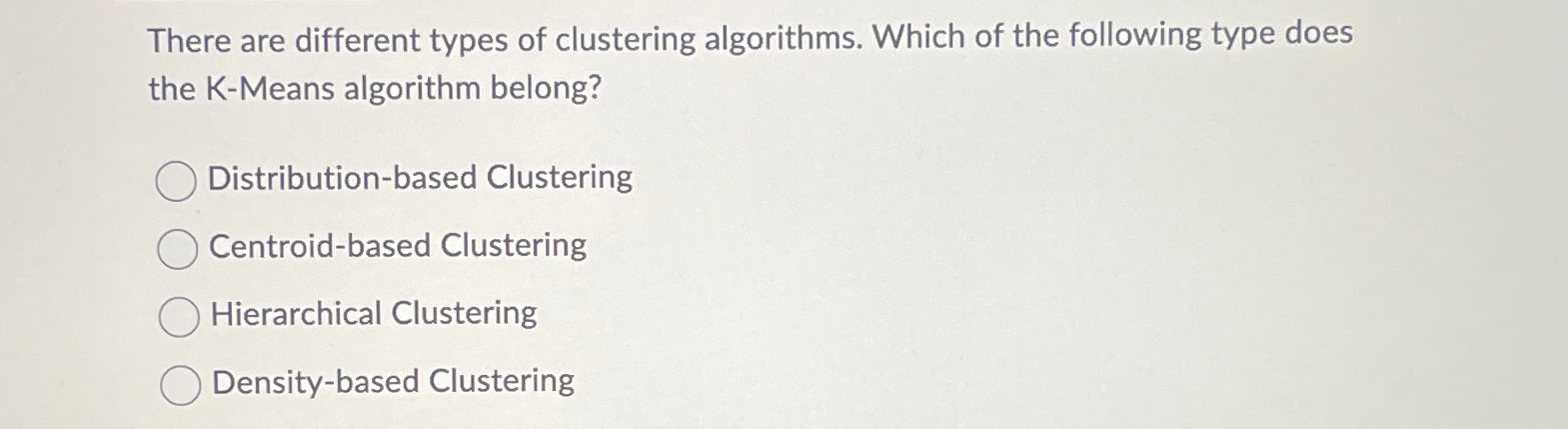 Solved There are different types of clustering algorithms. | Chegg.com