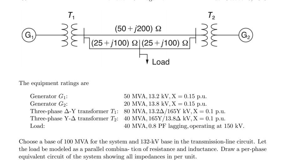 Solved The equipment ratings are Generator G1 : Generator G2 | Chegg.com
