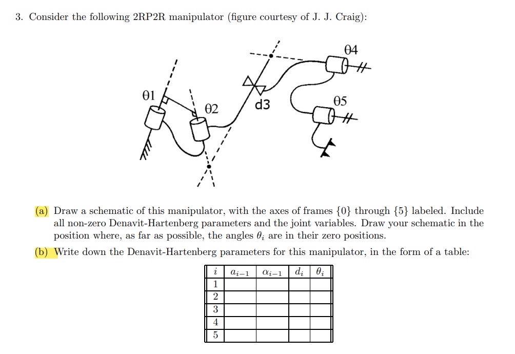 Solved Consider the following 2RP2R manipulator (figure | Chegg.com