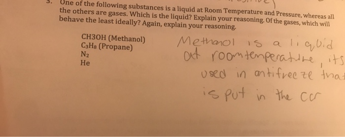 Solved One of the following substances is a liquid at Room | Chegg.com