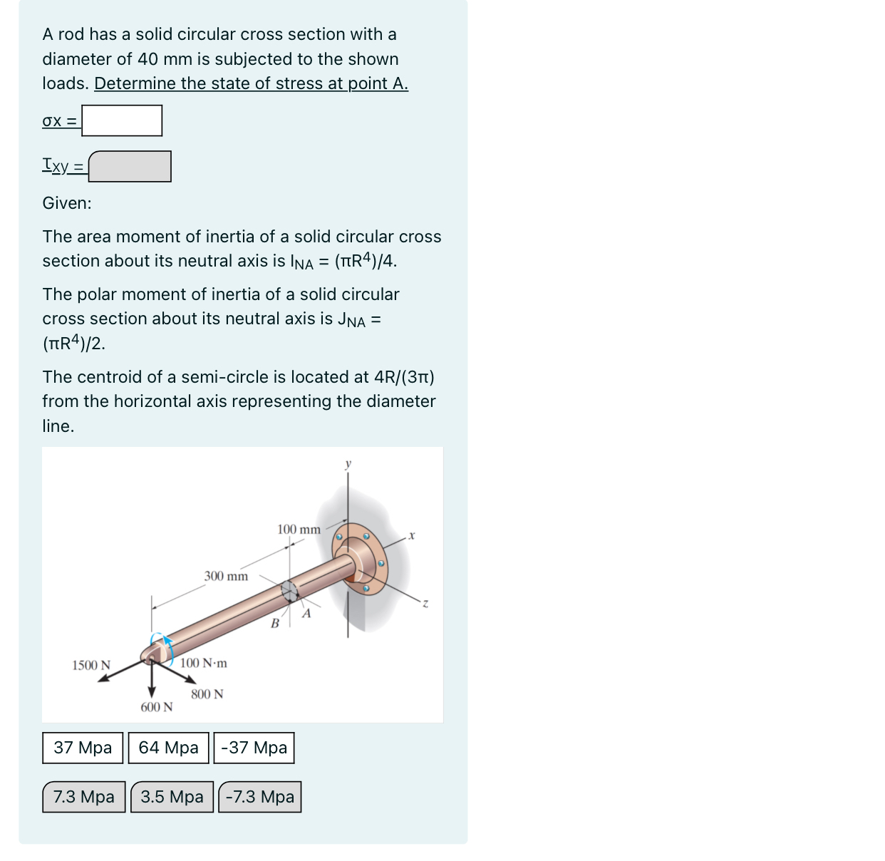 Solved A rod has a solid circular cross section with a | Chegg.com