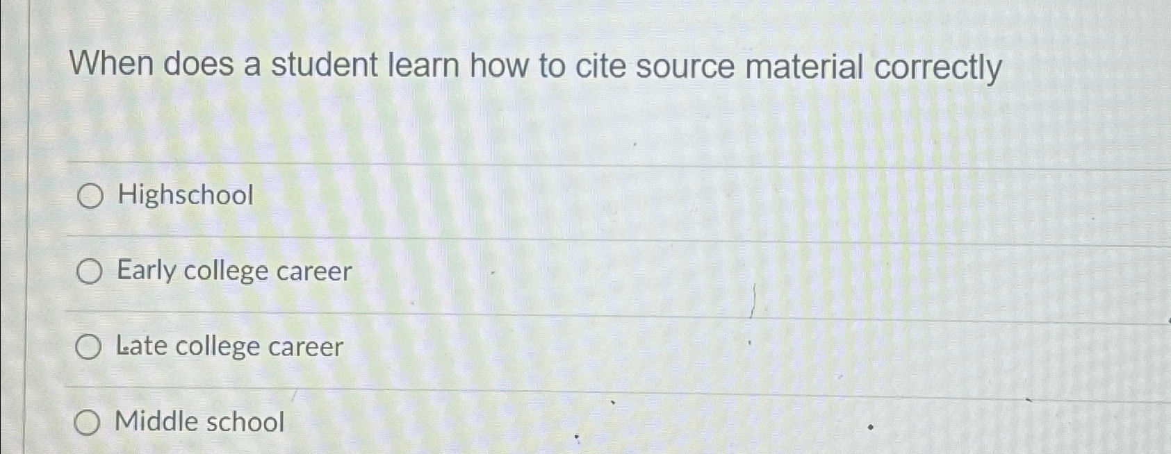 Solved When does a student learn how to cite source material | Chegg.com