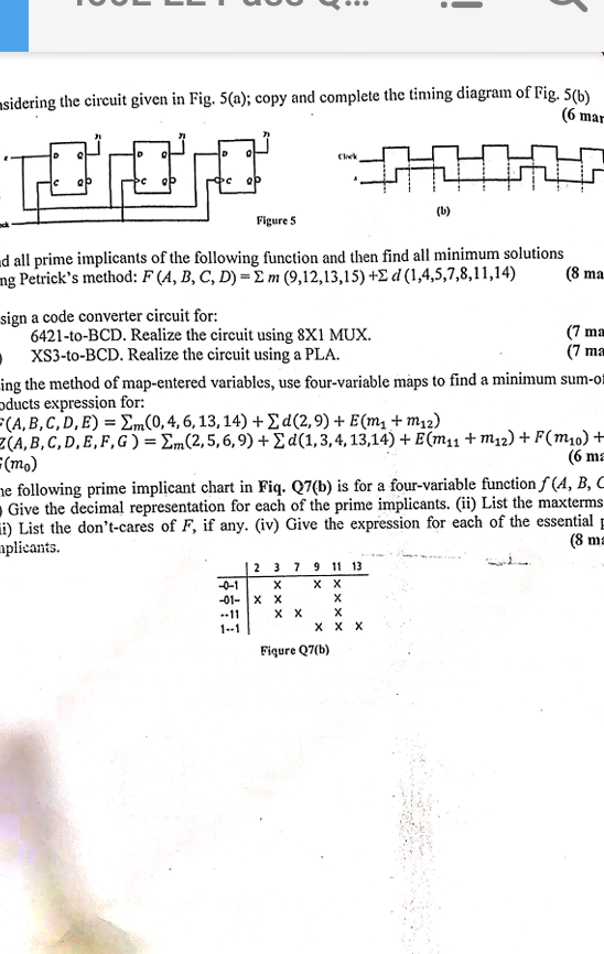 Solved sidering the circuit given in Fig. 5(a); copy and | Chegg.com