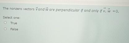 Solved The nonzero vectors vec(v) ﻿and vec(w) ﻿are | Chegg.com
