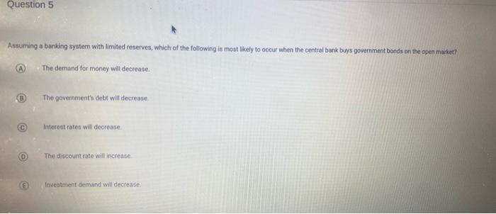 Solved Assuming a banking system with limited reserves, | Chegg.com