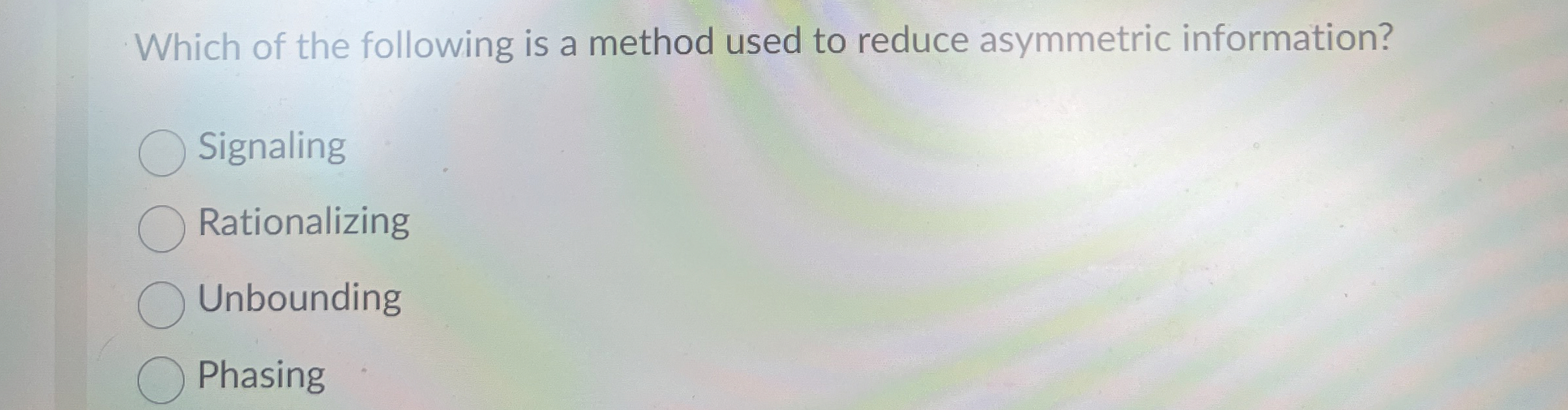 Solved Which of the following is a method used to reduce | Chegg.com