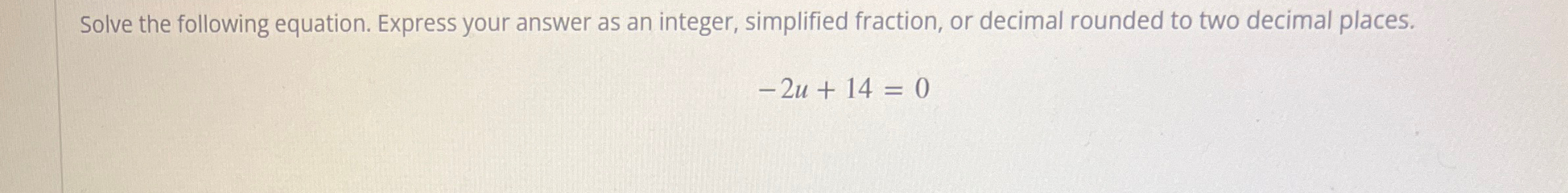 Solved Solve the following equation. Express your answer as | Chegg.com