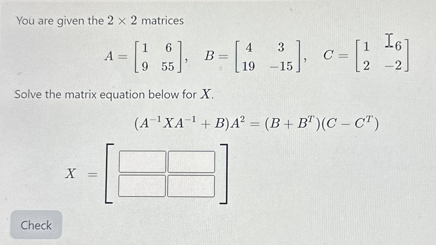 Solved You are given the 2×2 | Chegg.com