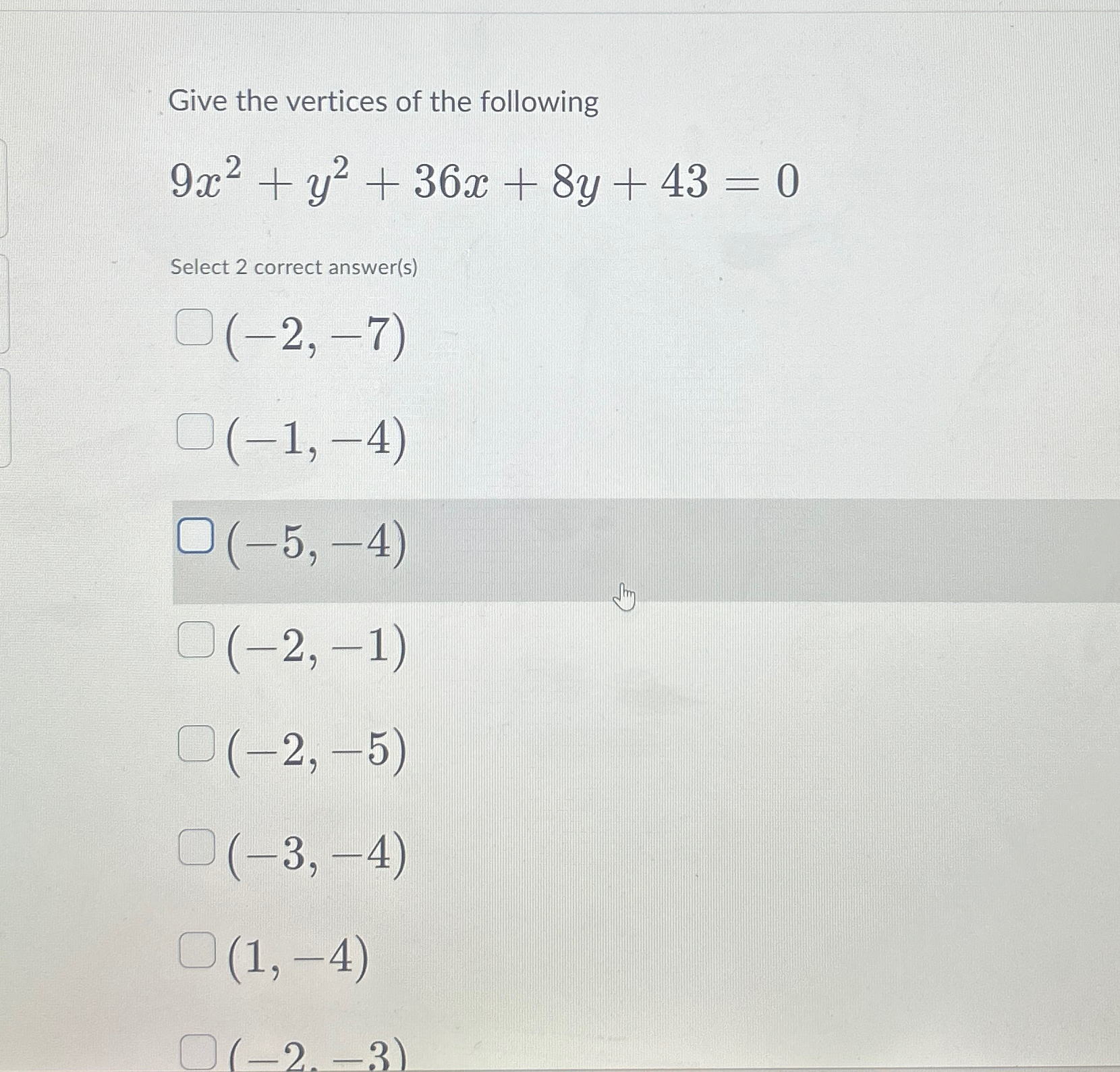 Solved Give the vertices of the | Chegg.com