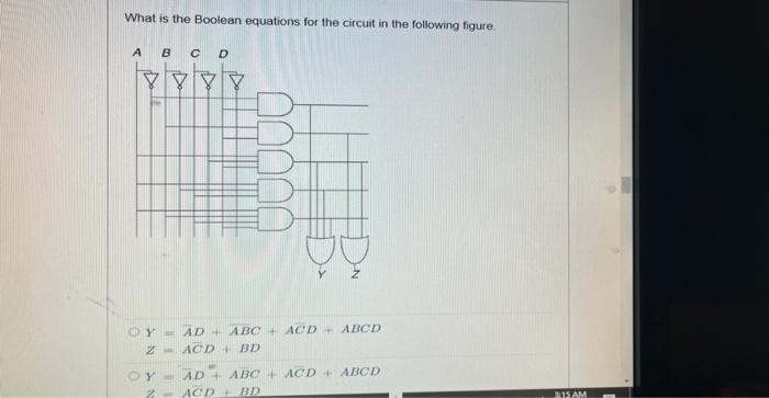 Solved What is the Boolean equations for the circuit in the | Chegg.com