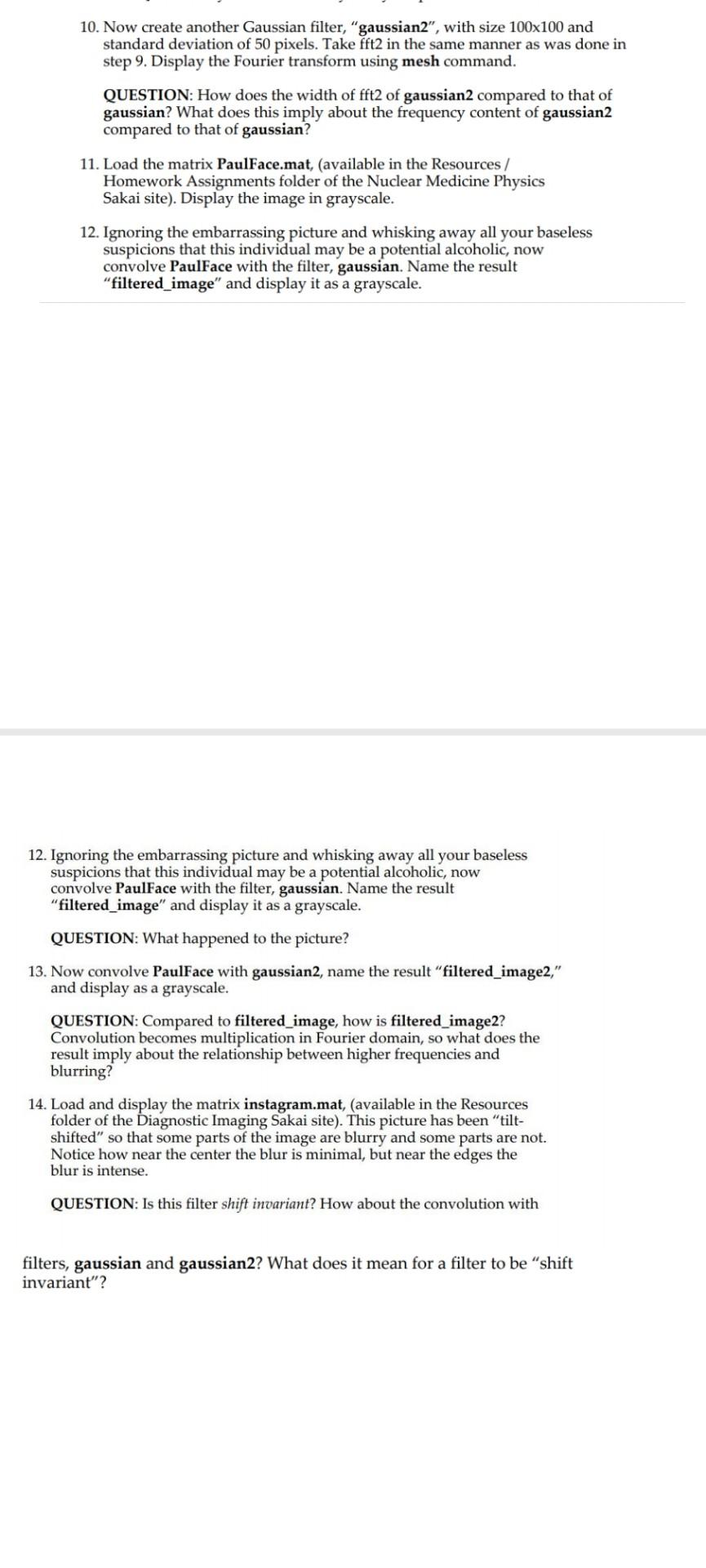 Solved Homework on Matlab project for Medical physics | Chegg.com