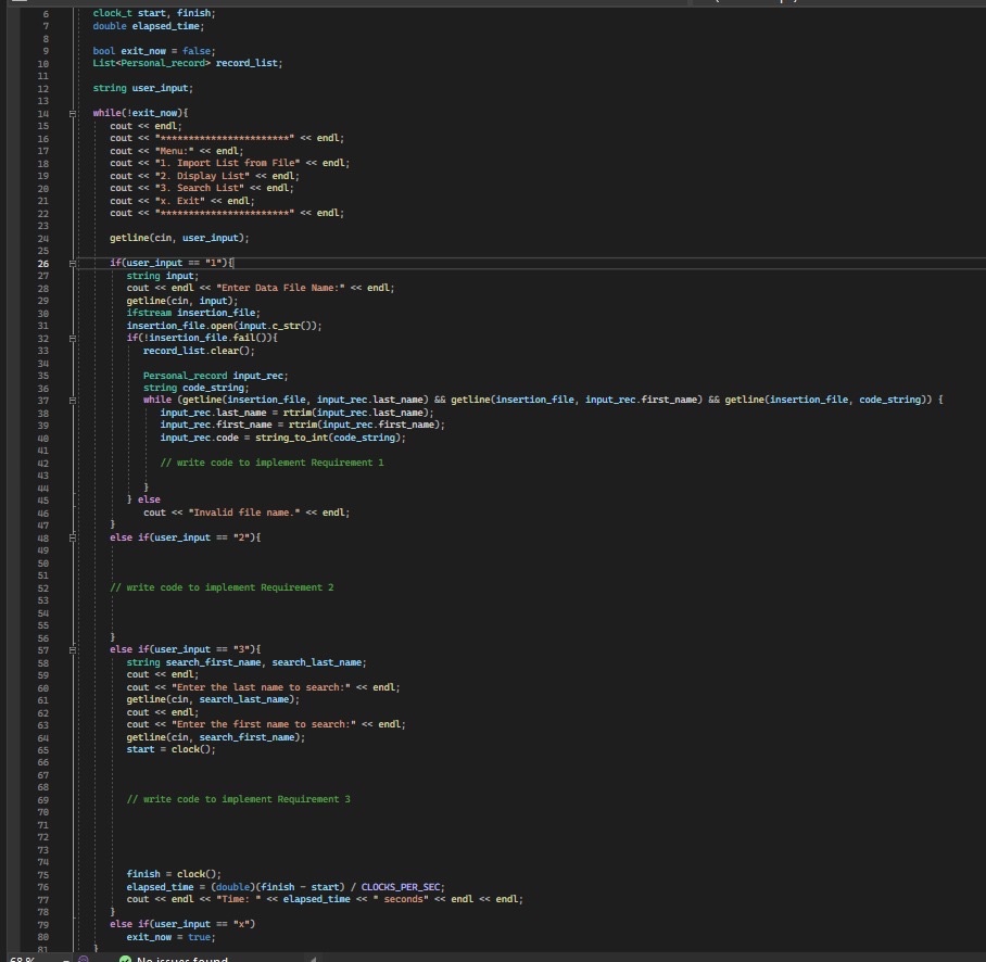Solved You are required to use the contiguous list | Chegg.com