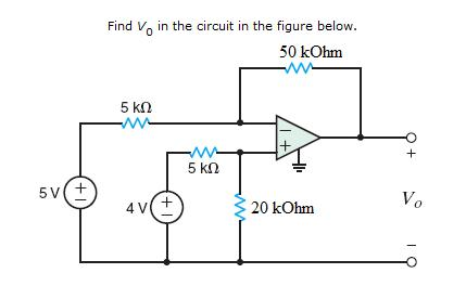 Solved Find Vo in the circuit in the figure below. | Chegg.com