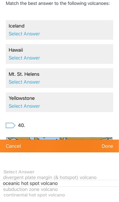 Solved Match the best answer to the following volcanoes: | Chegg.com