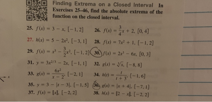 Solved Finding Extrema on a Closed Interval In Exercises | Chegg.com