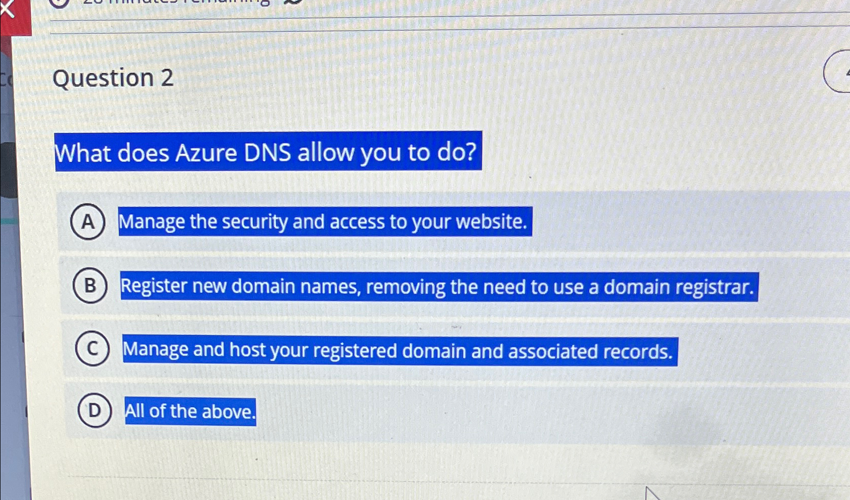 Solved Question 2What does Azure DNS allow you to do?Manage | Chegg.com