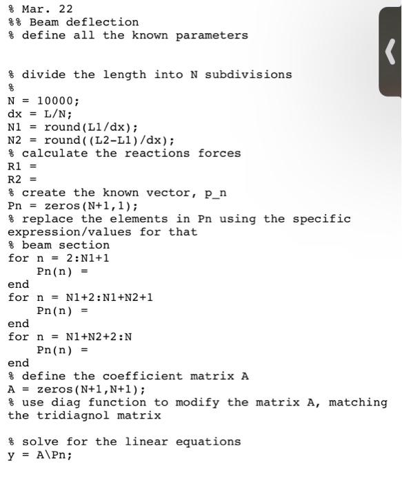 Create A Script To Solve For The Beam Deflection