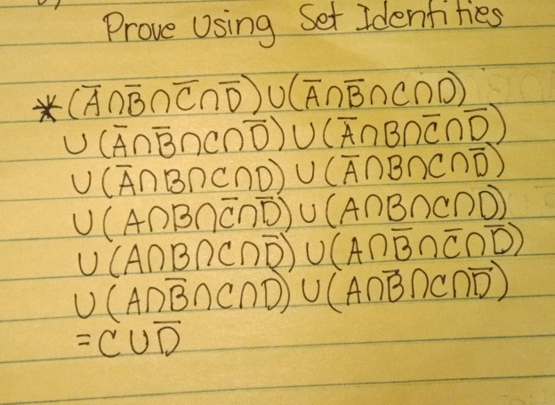 Solved Prove using Set Identities *CĀNBOCADUCĀNBOCOD) | Chegg.com Solved Prove using Set Identities *CĀNBOCADUCĀNBOCOD) | Chegg.com