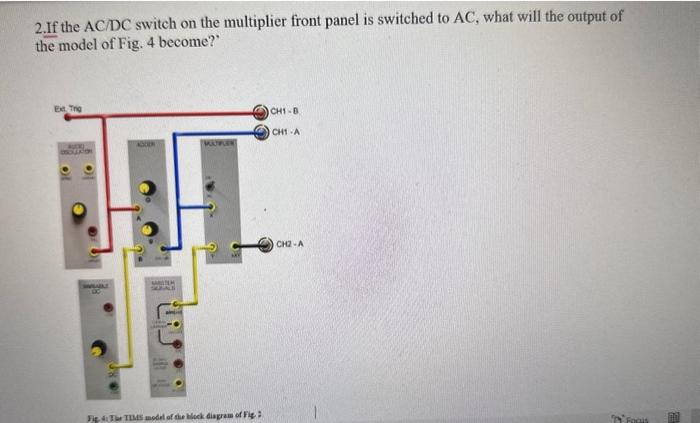 Solved 2.If the AC/DC switch on the multiplier front panel | Chegg.com