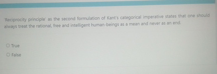 Solved Reciprocity principle' as the second formulation of | Chegg.com