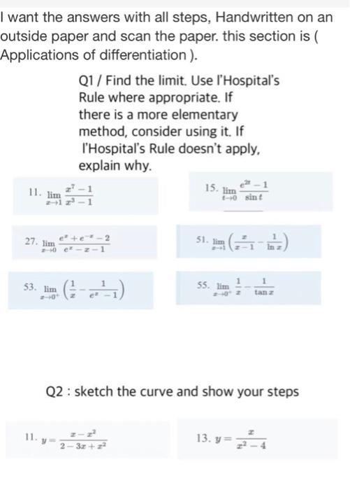 Solved I want the answers with all steps, Handwritten on an | Chegg.com