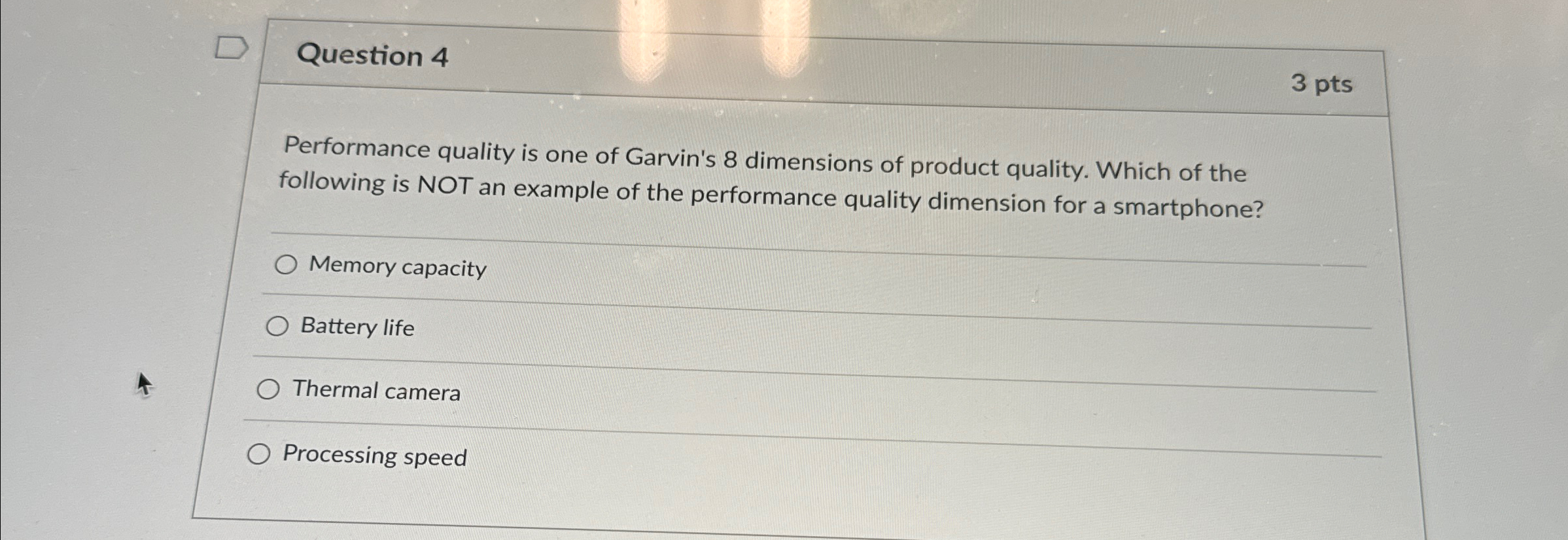 Solved Question 43 ﻿ptsPerformance quality is one of | Chegg.com