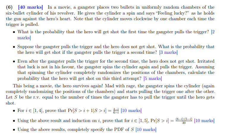 Solved In a movie, a gangster places two bullets in | Chegg.com