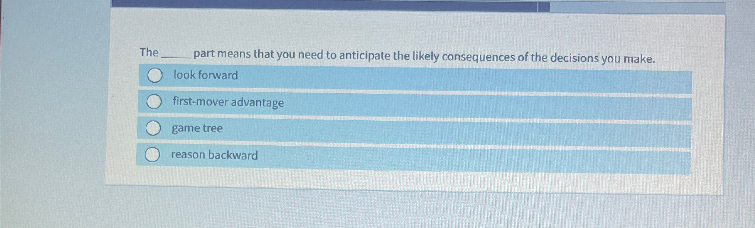 Solved The ﻿part means that you need to anticipate the | Chegg.com
