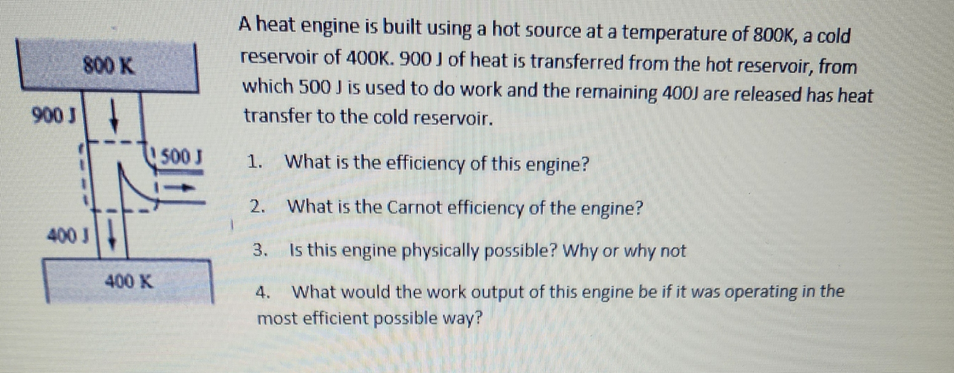 Solved A heat engine is built using a hot source at a | Chegg.com