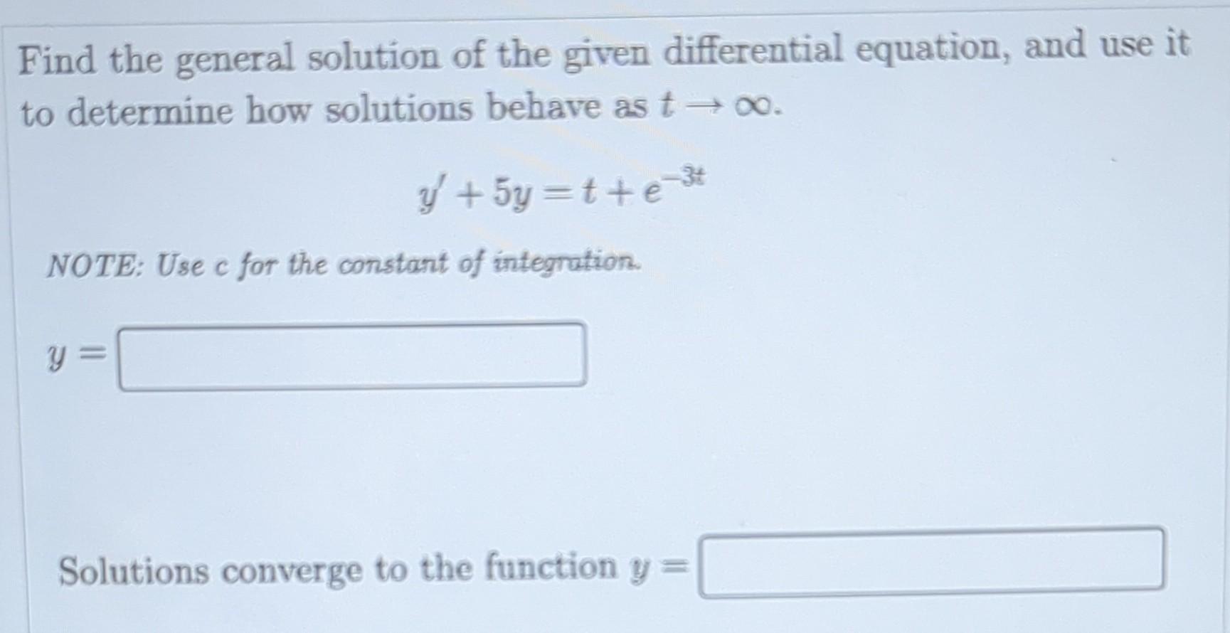 Solved Find the general solution of the given differential | Chegg.com