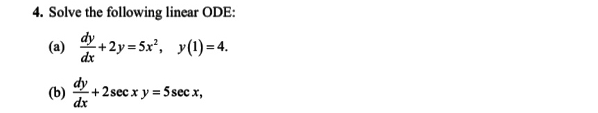 Solved Solve the following linear | Chegg.com