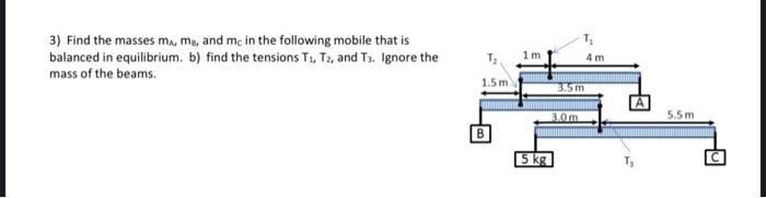 Solved 3) Find the masses mA, MB, and mc in the following | Chegg.com