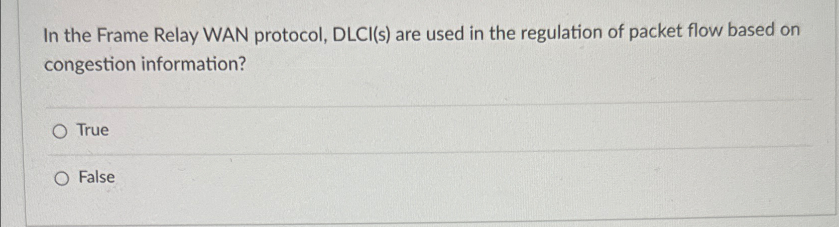 Solved In the Frame Relay WAN protocol, DLCI(s) ﻿are used in | Chegg.com