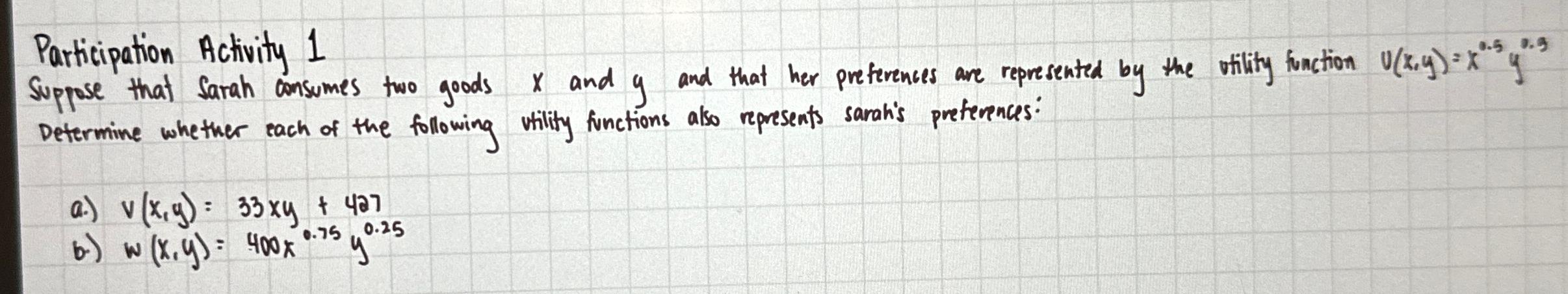 Solved Participation Activity 1Suppose that Sarah consumes | Chegg.com Solved Participation Activity 1Suppose that Sarah consumes | Chegg.com
