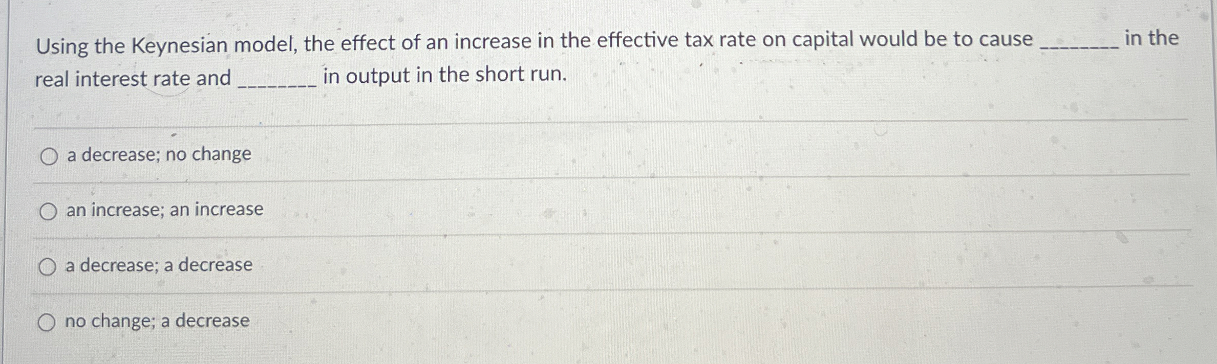 Solved Using the Keynesian model, the effect of an increase | Chegg.com