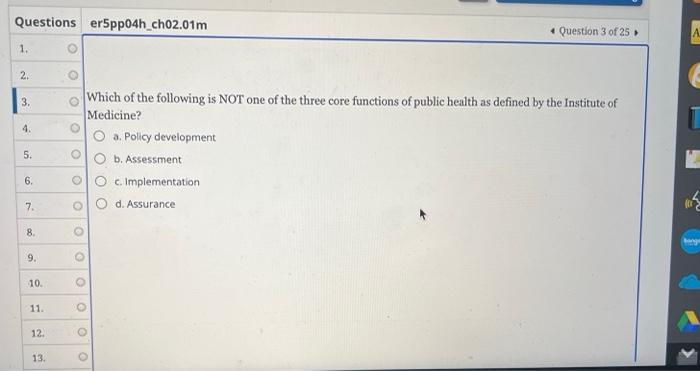 Solved Which of the following is NOT one of the three core | Chegg.com