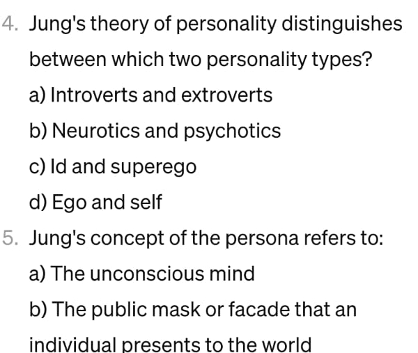 Solved Jung's theory of personality distinguishes between | Chegg.com