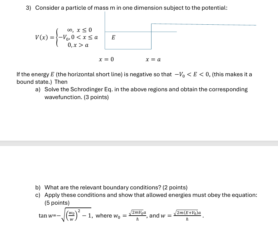 Solved Consider a particle of ﻿mass m in ﻿one dimension | Chegg.com