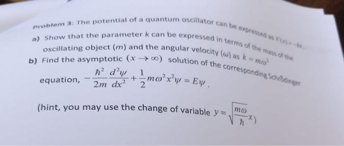 Solved oscillating object (m) and the angular velocity (ω) | Chegg.com
