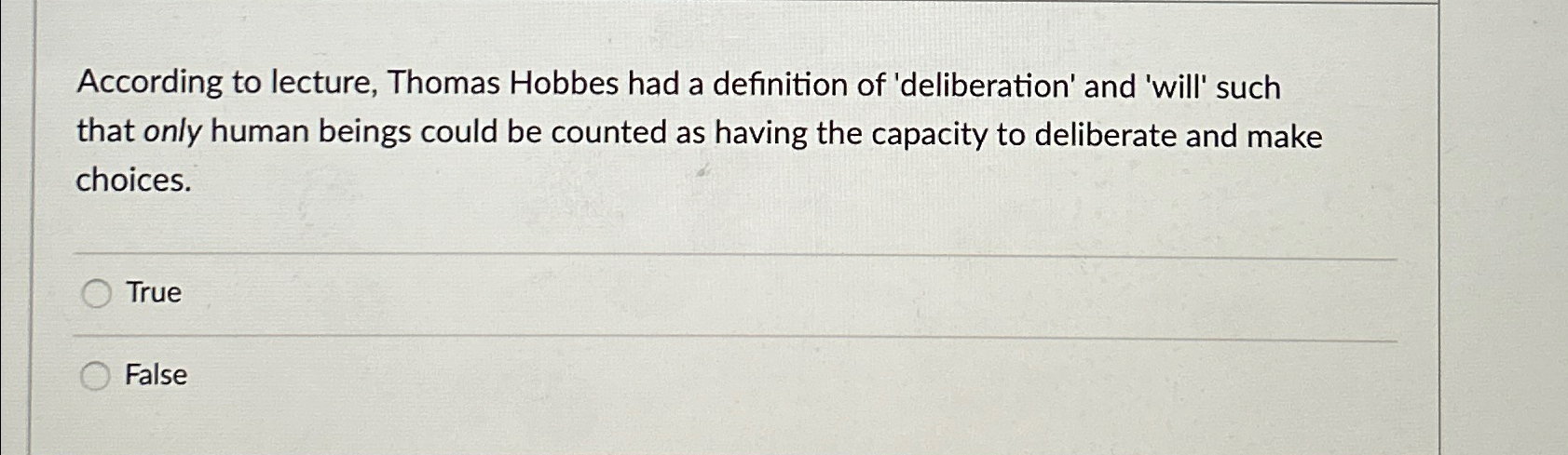 Solved According to lecture, Thomas Hobbes had a definition | Chegg.com