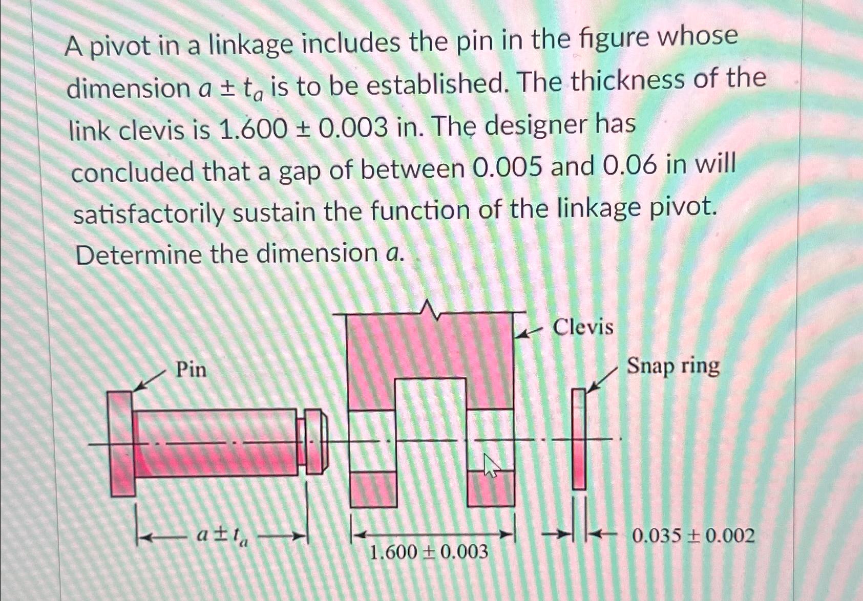 Solved A pivot in a linkage includes the pin in the figure | Chegg.com