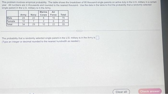 Solved This problem involves empirical probability. The | Chegg.com