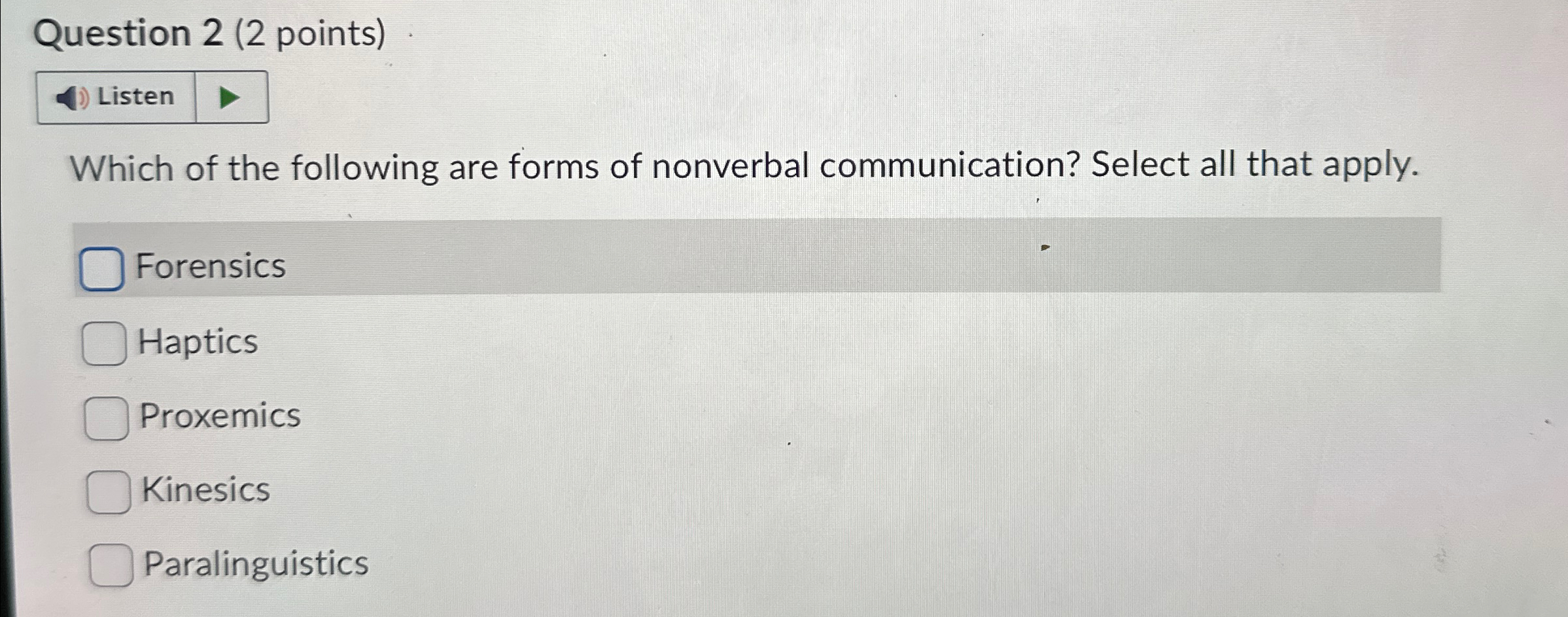 Solved Question 2 (2 points)ListenWhich of the following | Chegg.com Solved Question 2 (2 points)ListenWhich of the following | Chegg.com
