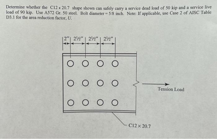Solved Determine whether the C12 x 20.7 shape shown can | Chegg.com