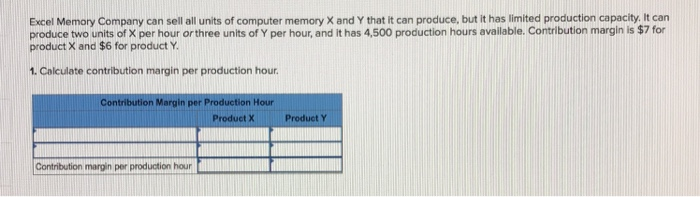 Solved Excel Memory Company can sell all units of computer | Chegg.com