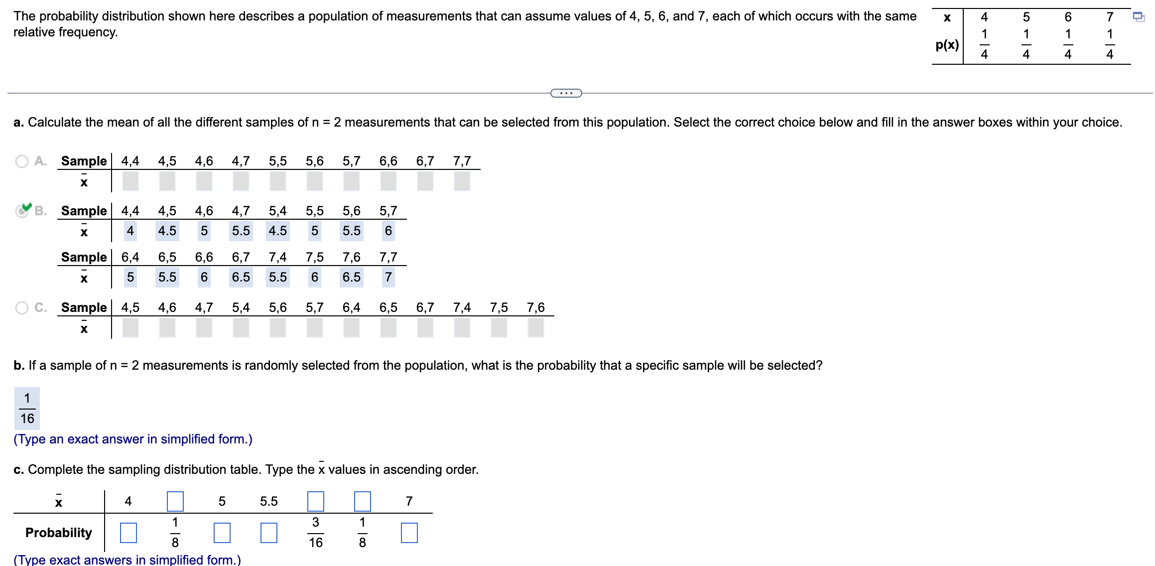 Solved The probability distribution shown here describes a | Chegg.com
