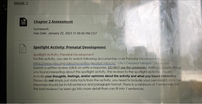 Chapter 2 Assessment homework Doe Date: January 22, | Chegg.com