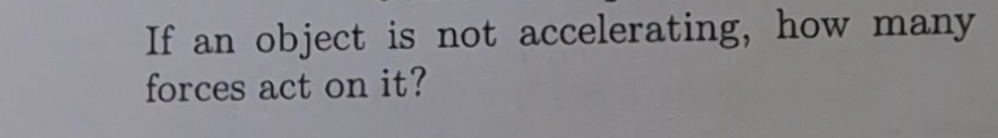 Solved If an object is not accelerating, how manyforces act | Chegg.com